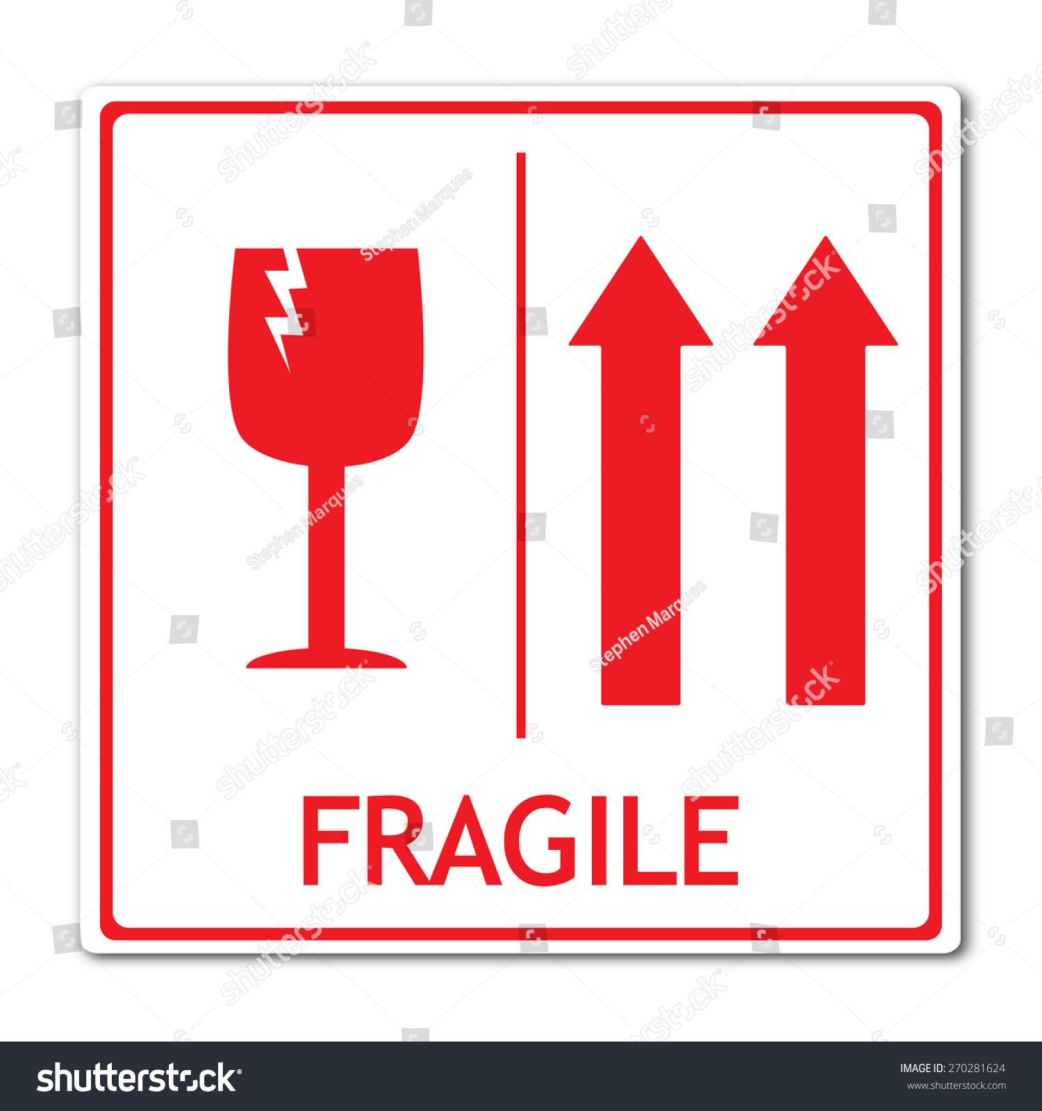 Fragile Sign Vector Stock Vector 270281624 - Shutterstock