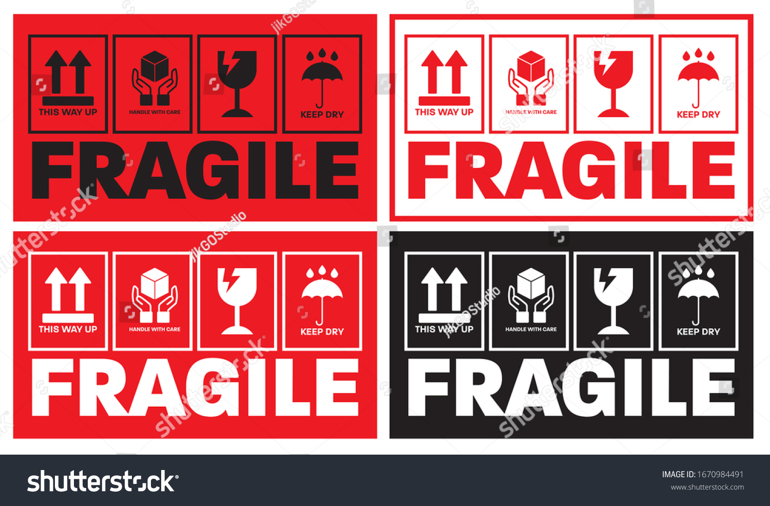 Vektor Stok Fragile Sticker Template Packing Vector Eps (Tanpa Royalti ...