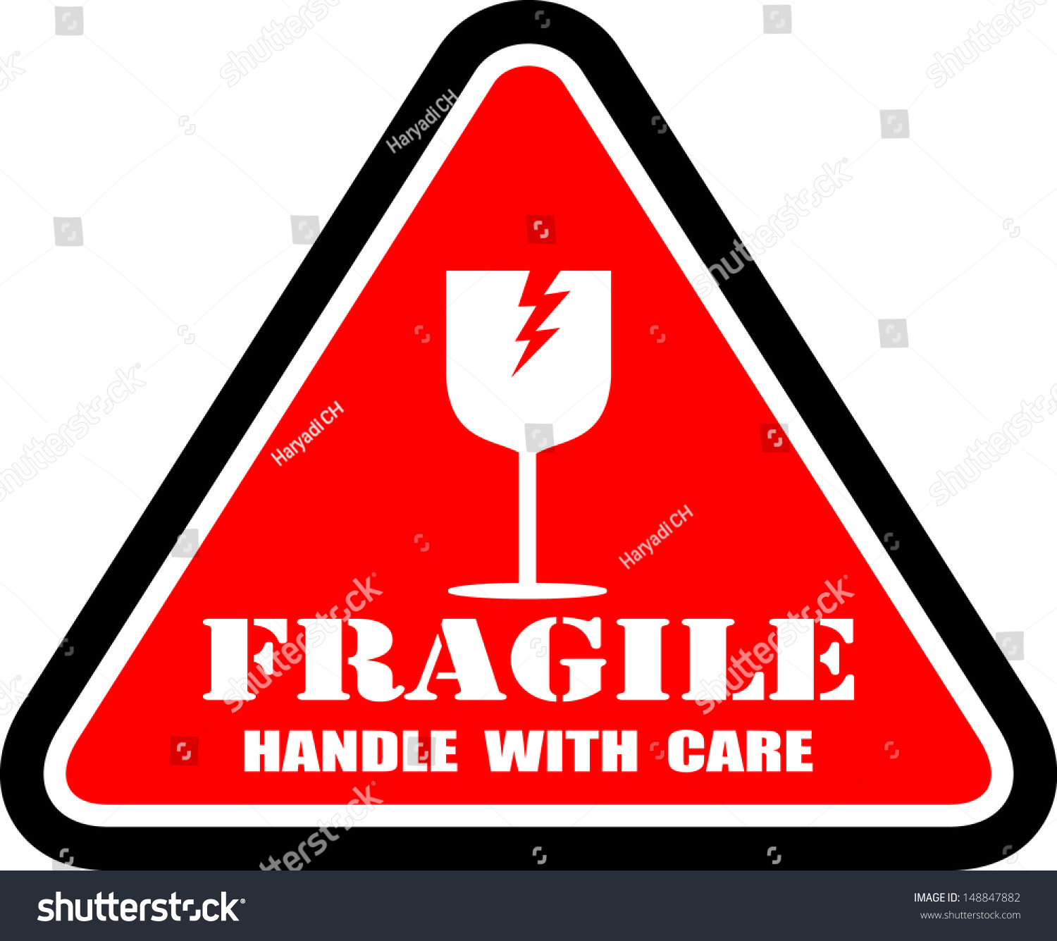 Fragile Sticker Vector Stock Vector (Royalty Free) 148847882