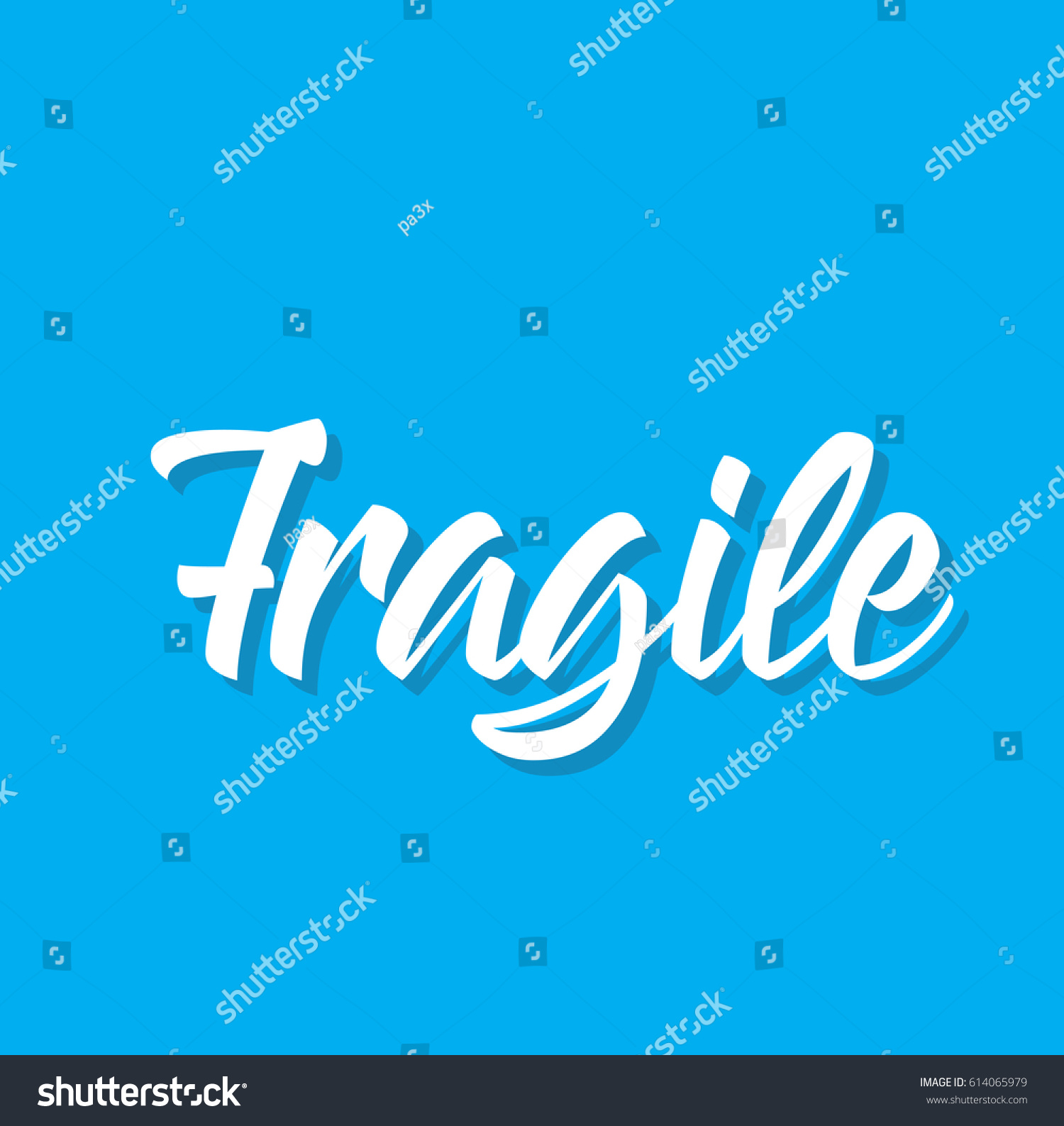 Fragile Text Design Vector Calligraphy Typography : image vectorielle ...
