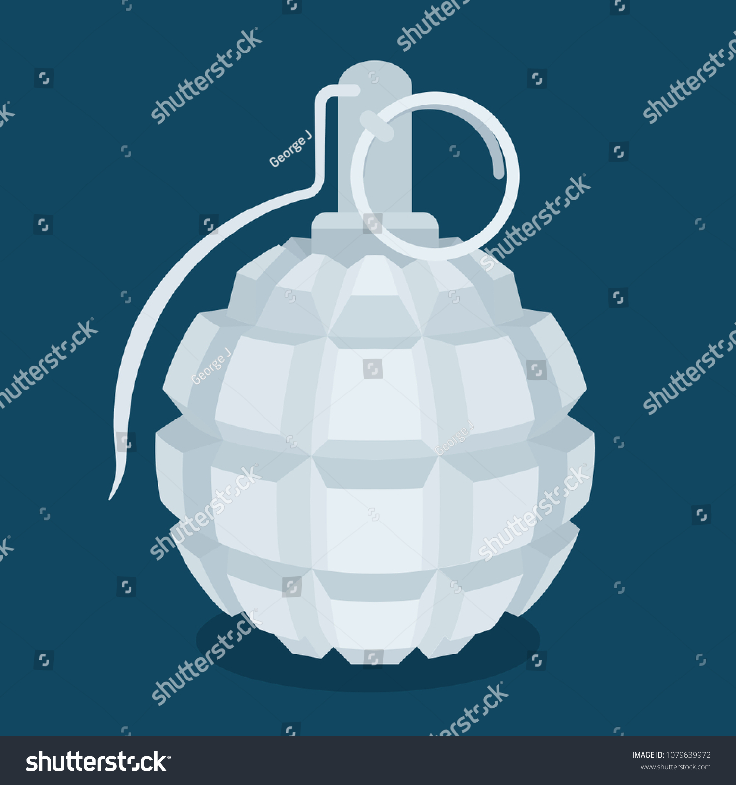 Fragmentation Type Hand Grenade Vector Illustration: vector de stock ...