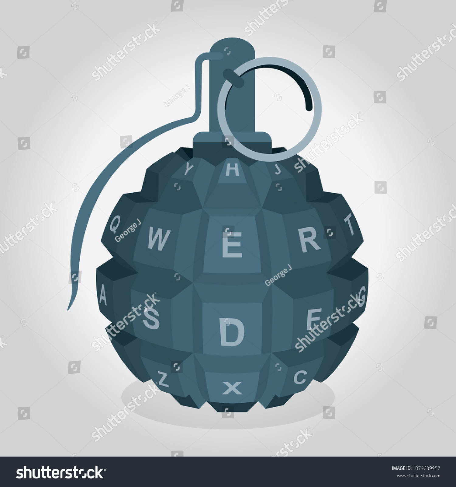 Fragmentation Type Hand Grenade Words Vector Stock Vector (Royalty Free ...