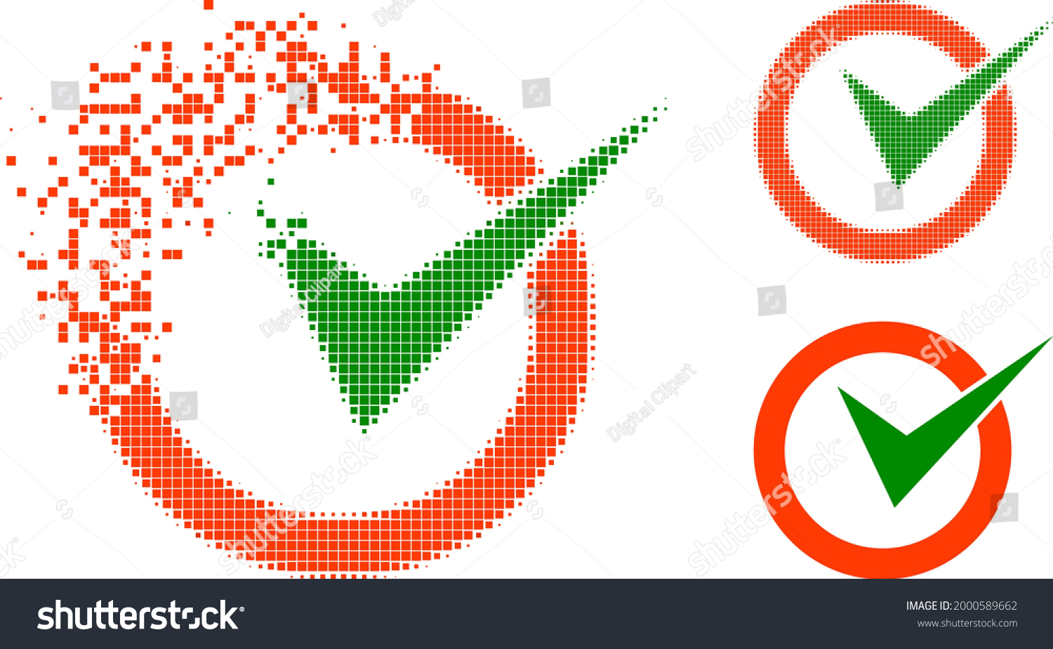 Fragmented Dot Checkbox Circle Icon Halftone Stock Vector (Royalty Free ...
