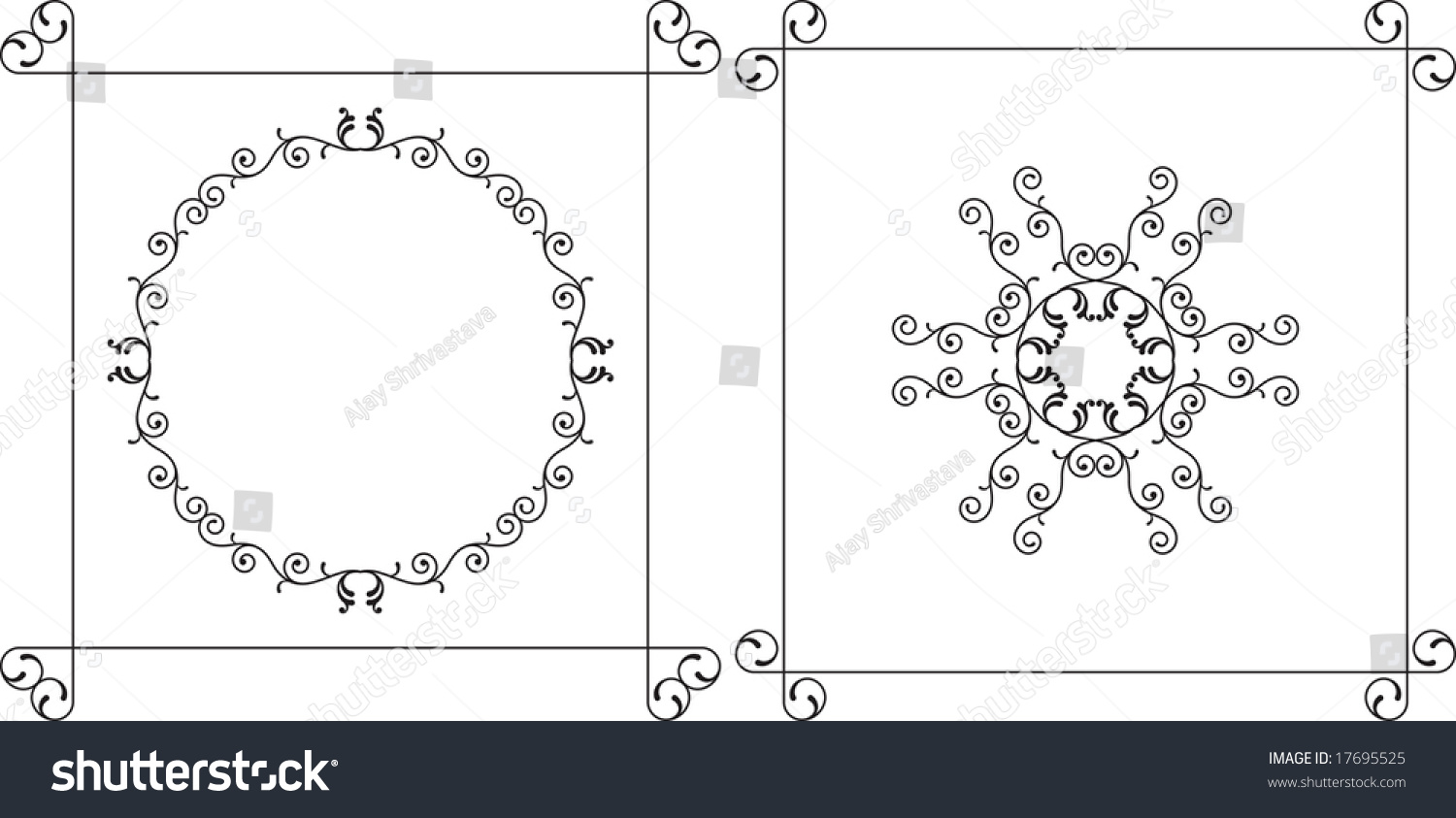 Frame Border Center Piece Designs Stock Vector (Royalty Free) 17695525 ...