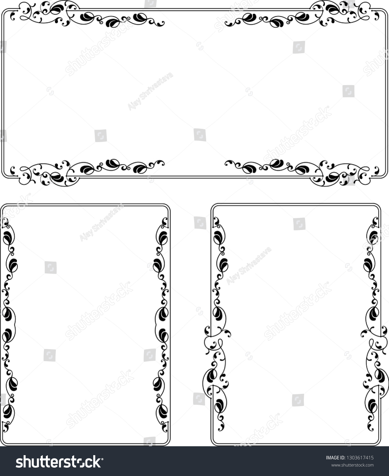 Frame Border Design Vector Art Illustration: เวกเตอร์สต็อก (ปลอดค่า ...