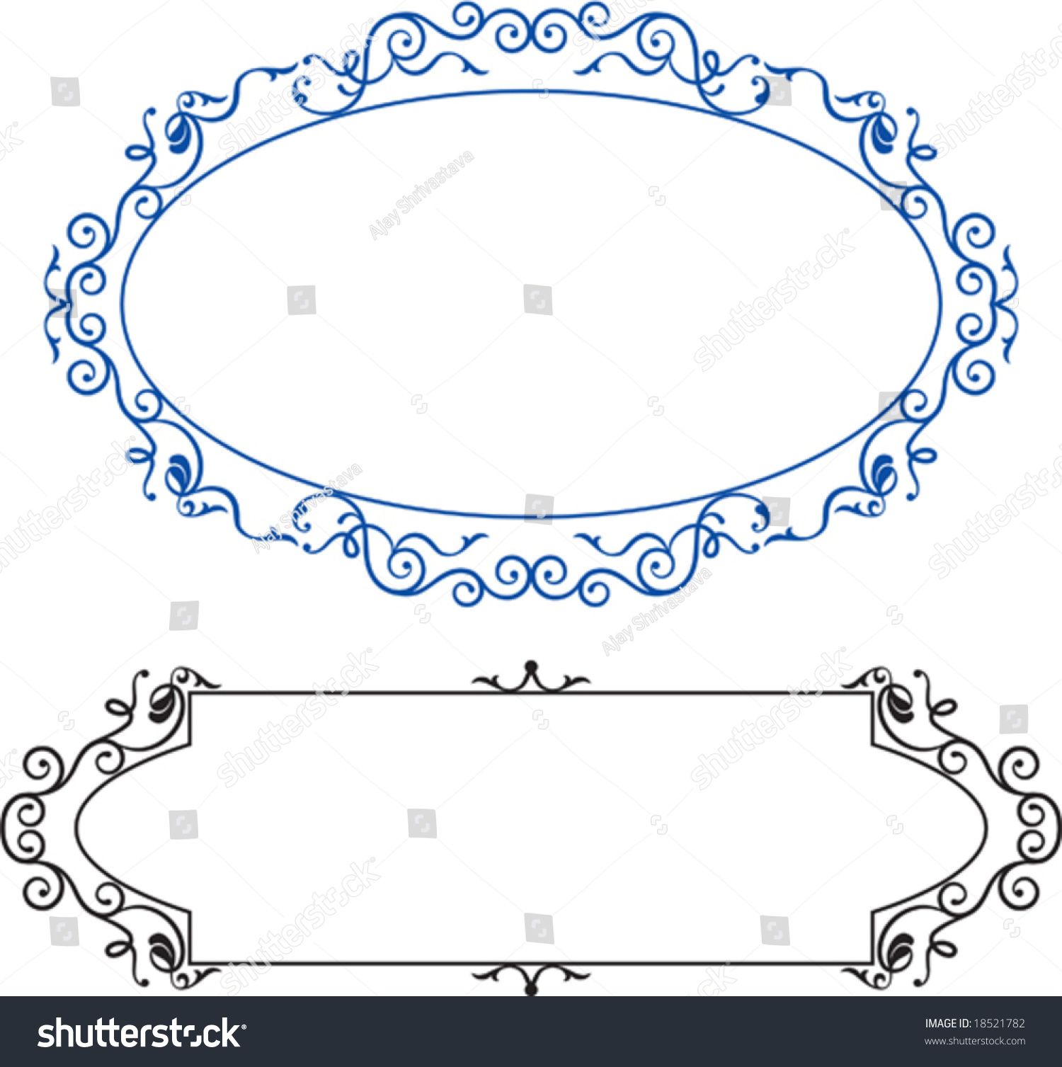 Frame Border Designs Various Shapes: เวกเตอร์สต็อก (ปลอดค่าลิขสิทธิ์ ...