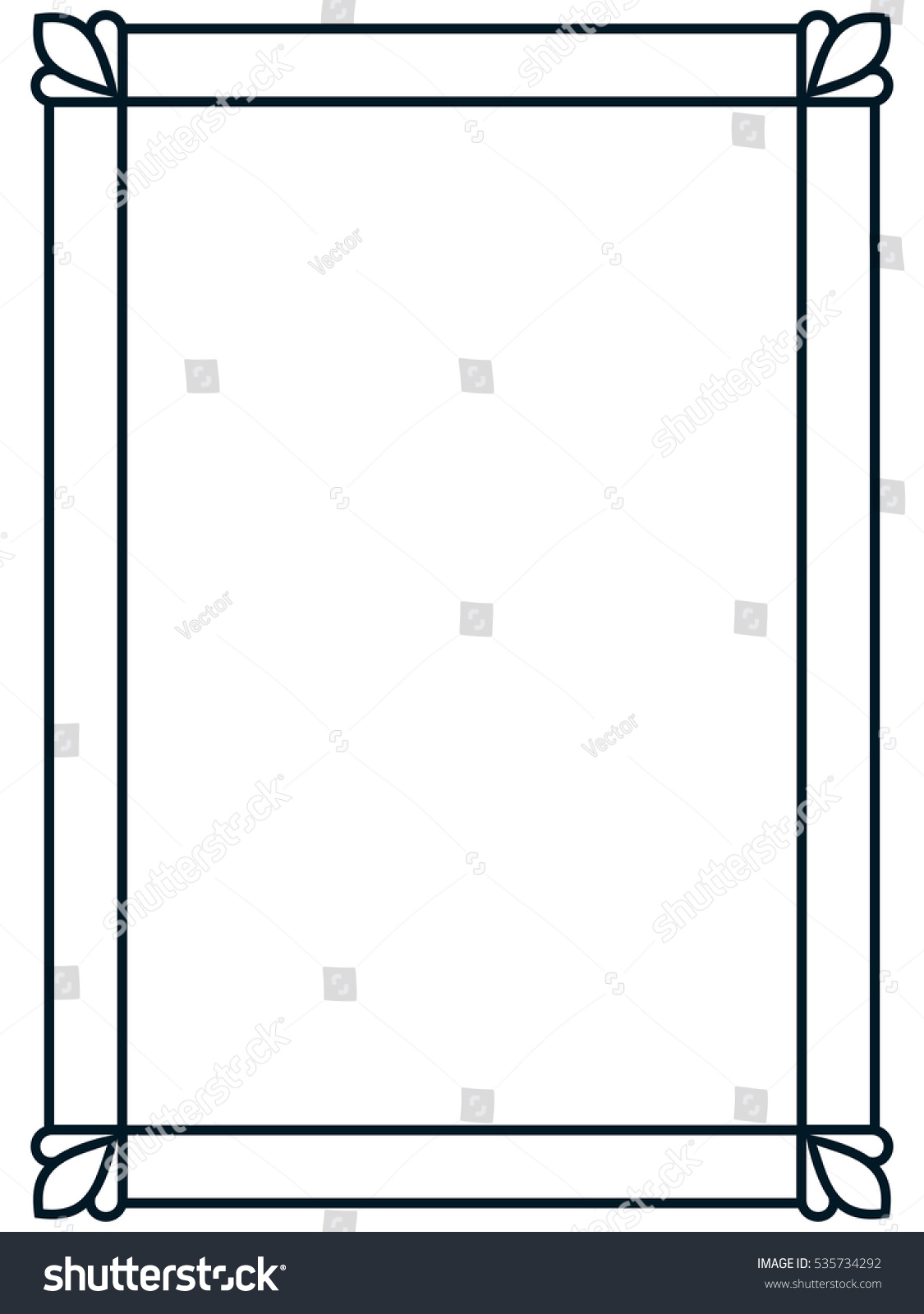 Frame Border Line Page Vector Simple 스톡 벡터(로열티 프리) 535734292 | Shutterstock
