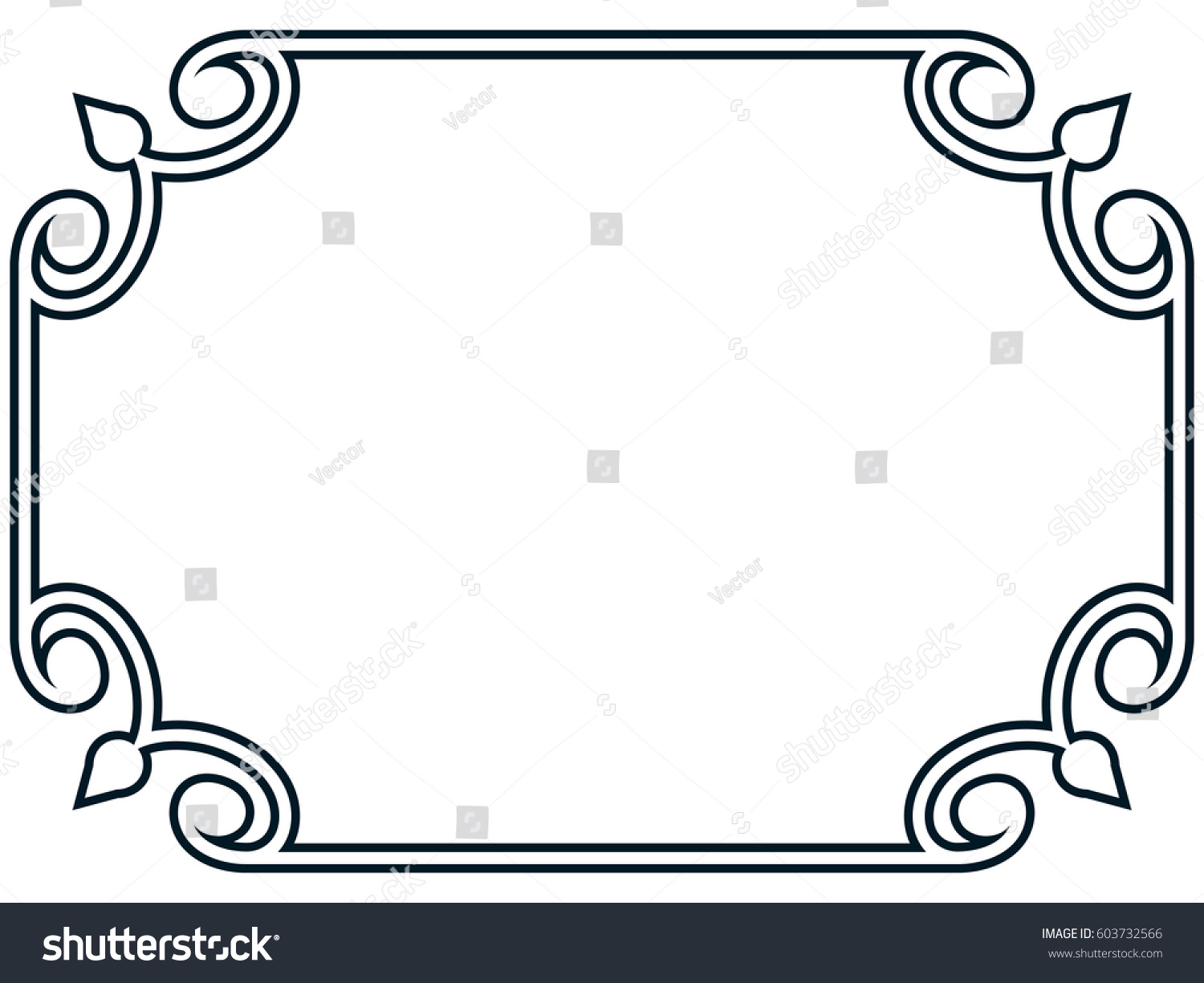 Frame Border Line Vector Vintage Simple Stock Vector (Royalty Free ...