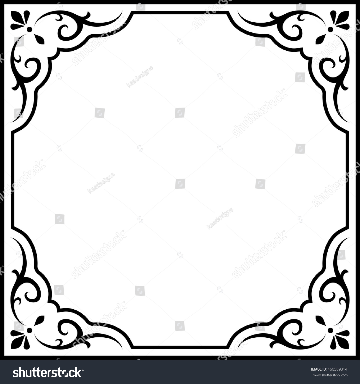 Frame Border Square Beautiful Vector Vintage Stock Vector (Royalty Free ...