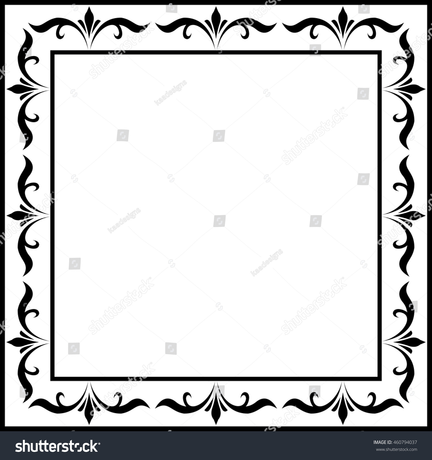 Frame Border Square Beautiful Vector Vintage Stock Vector (Royalty Free ...