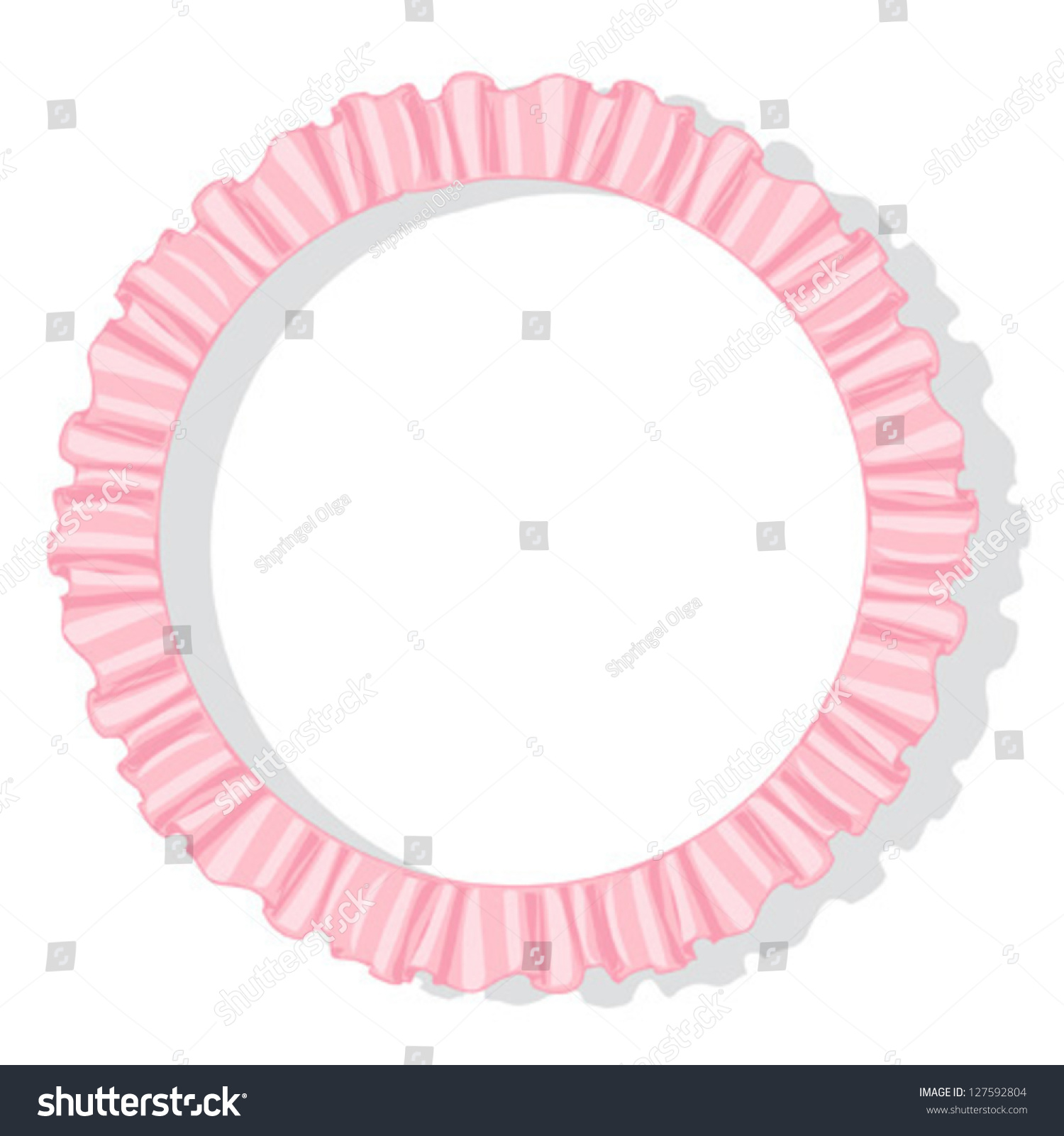 Frame Circle Pink Flounce Isolated On Stock Vector (Royalty Free ...