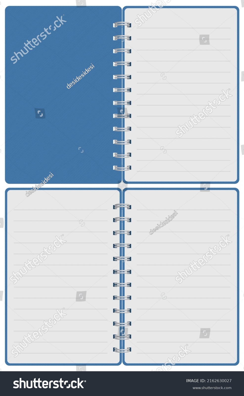 Frame Double Ring Notebook Vertical Stationery Stock Vector (Royalty ...