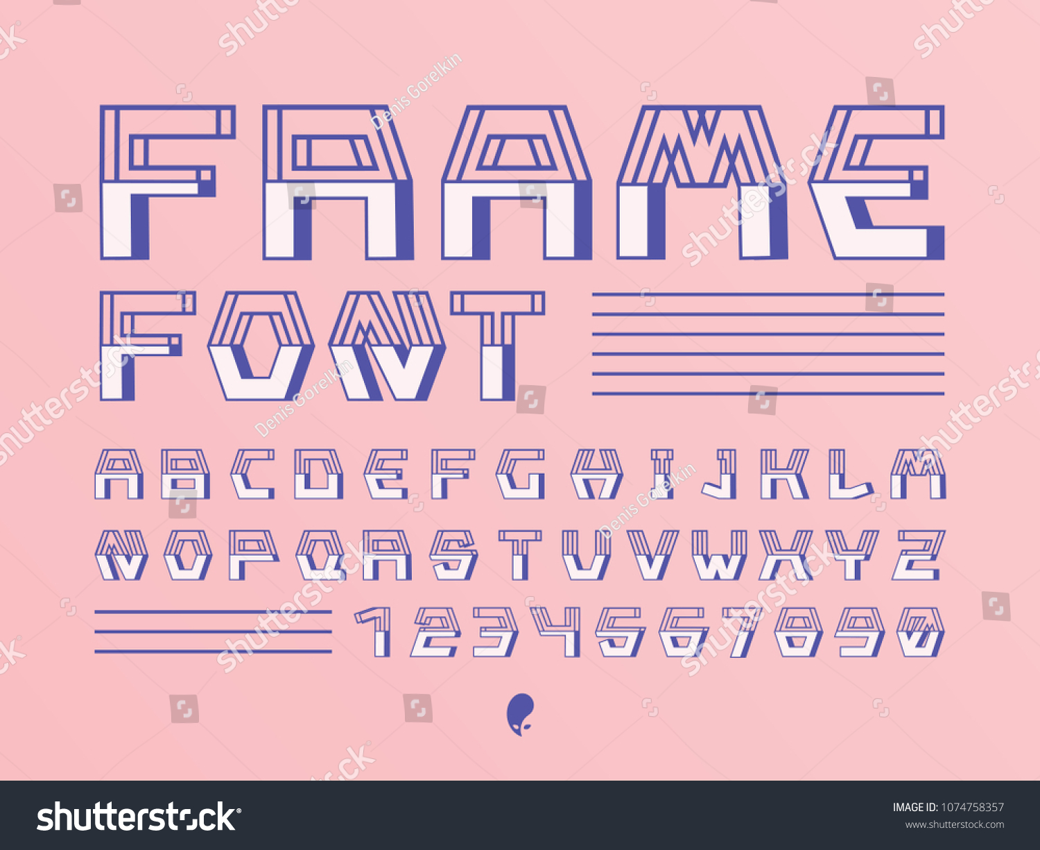 Frame Font Vector Alphabet Letters Typeface Stok Vektör (Telifsiz ...