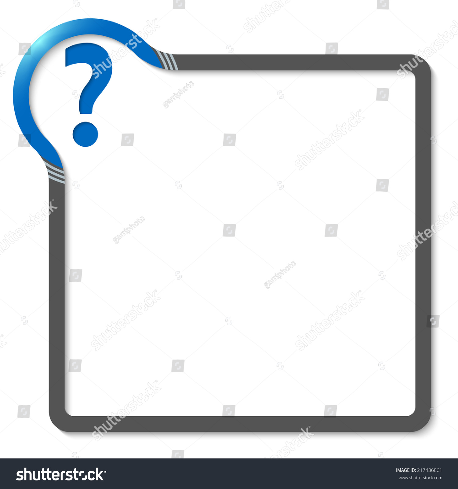 Frame Text Blue Corner Question Mark Stock Vector (Royalty Free) 217486861