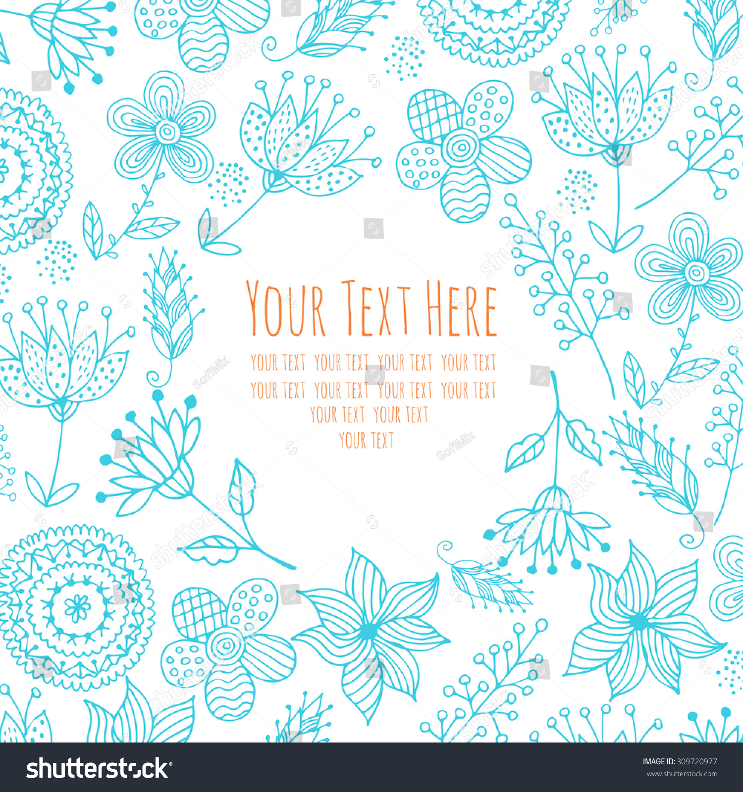 Frame Text Flowers Stock Vector (Royalty Free) 309720977 | Shutterstock