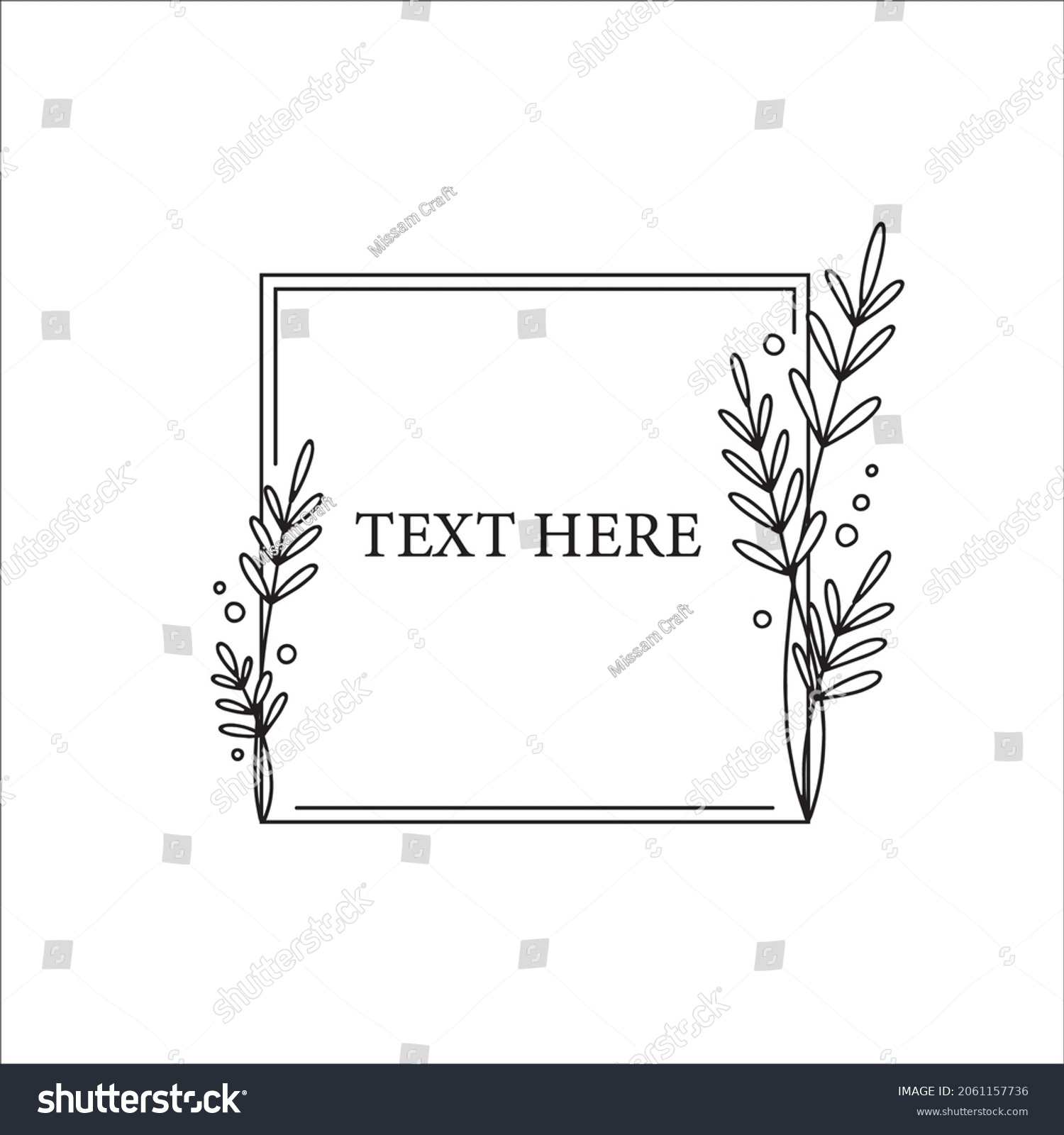 Frame Leaf Design Art Flower Logo Stock Vector (Royalty Free ...