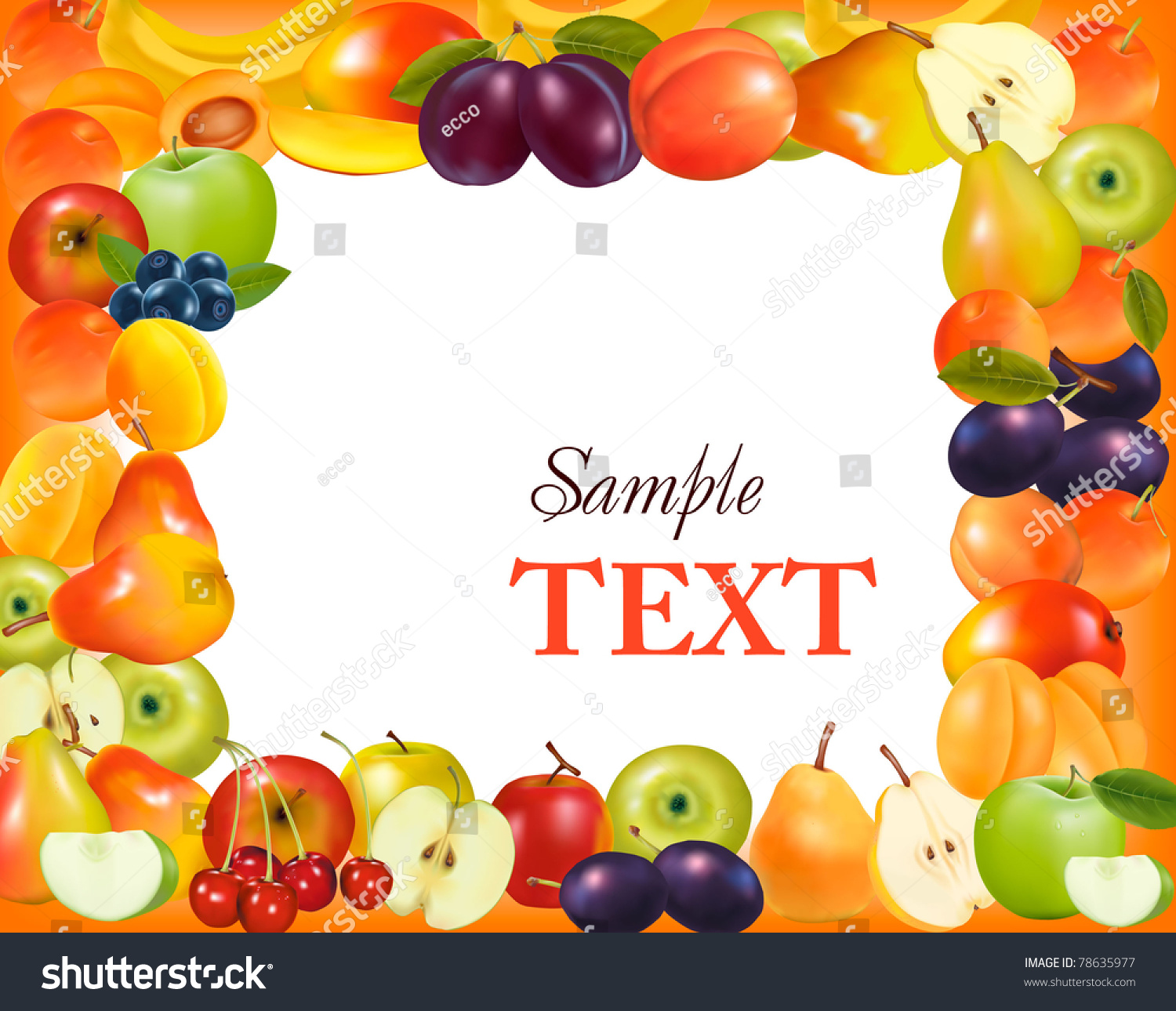 Frame Made Fruits Vector Stock Vector (Royalty Free) 78635977 ...
