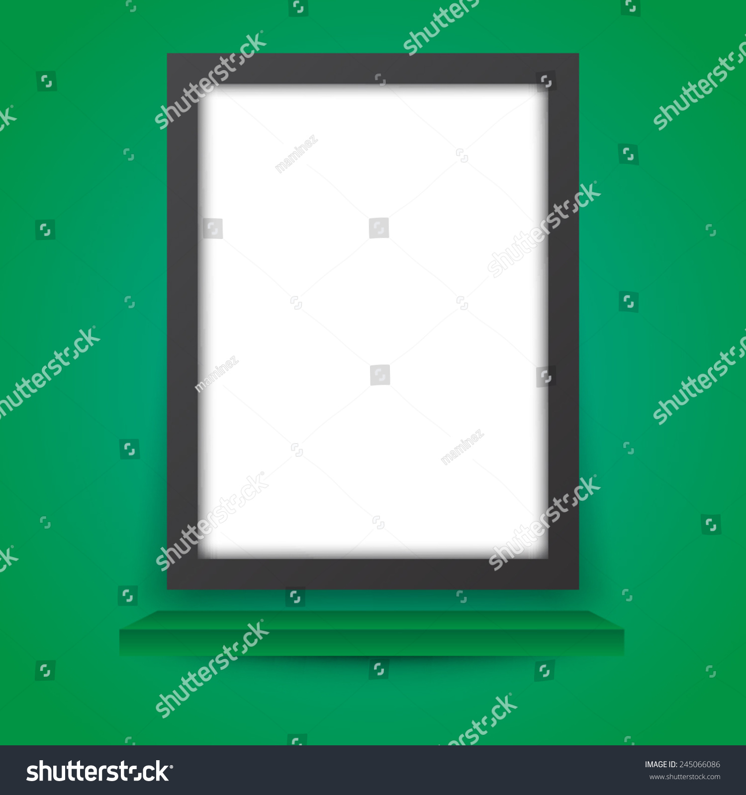 Frame On Green Wall Stock Vector (Royalty Free) 245066086 | Shutterstock