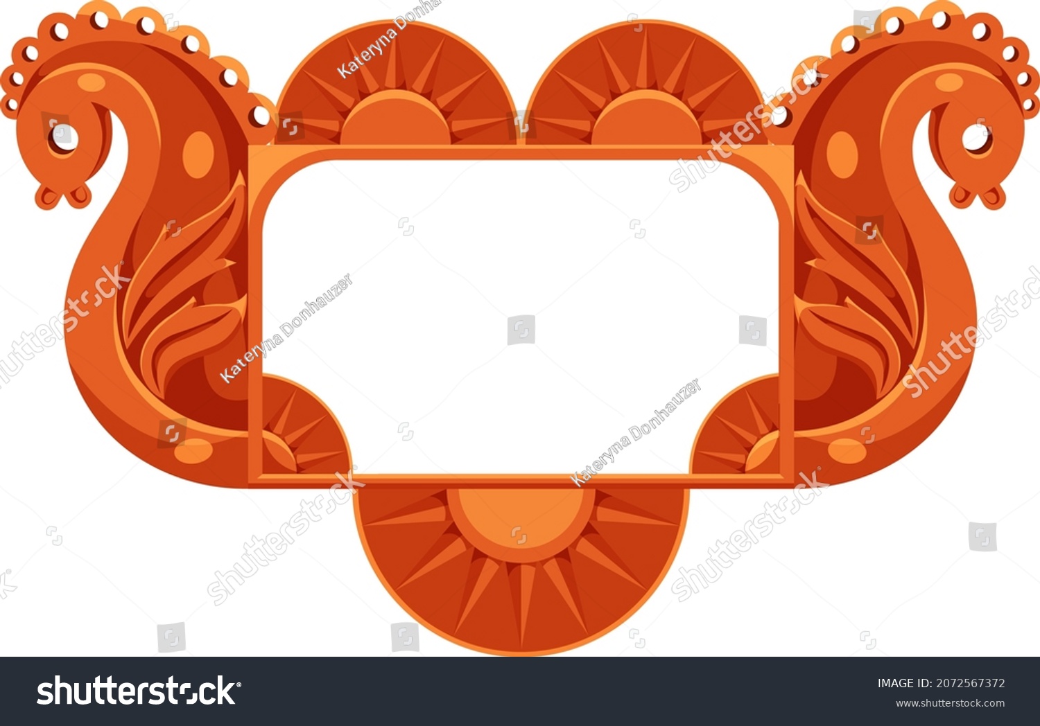 Frame Rectangular Frame Decorations Around Half Stock Vector (Royalty ...