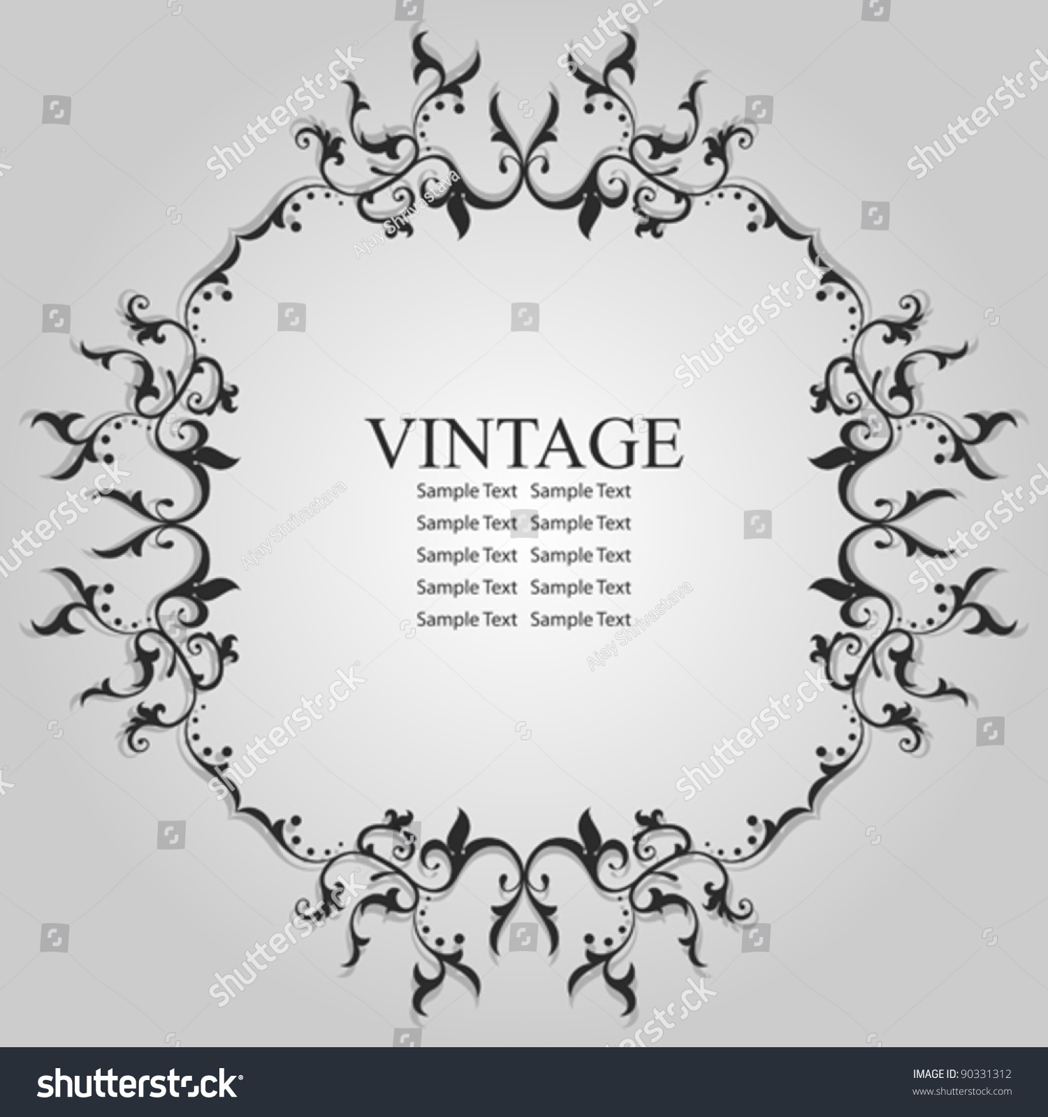 Frame Vintage Design Stock Vector (Royalty Free) 90331312 | Shutterstock