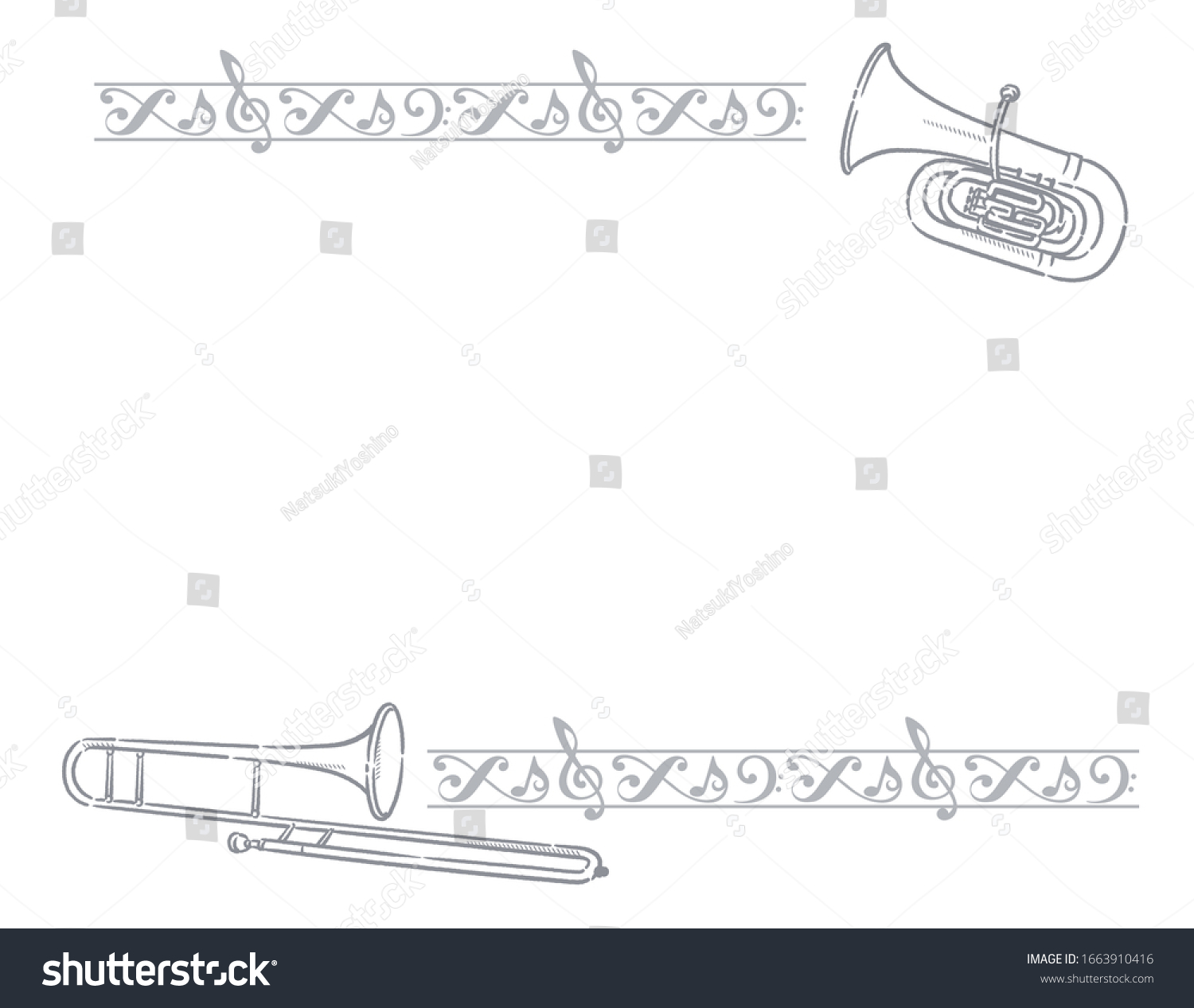 Frame Brass Instruments Decorative Border Vector Stock Vector (Royalty ...