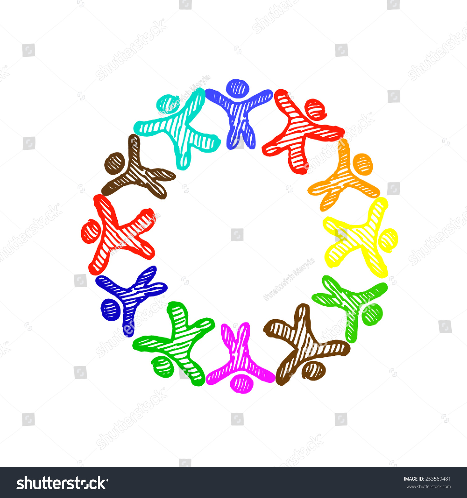 Frame Colorful People Vector Stock Vector (Royalty Free) 253569481