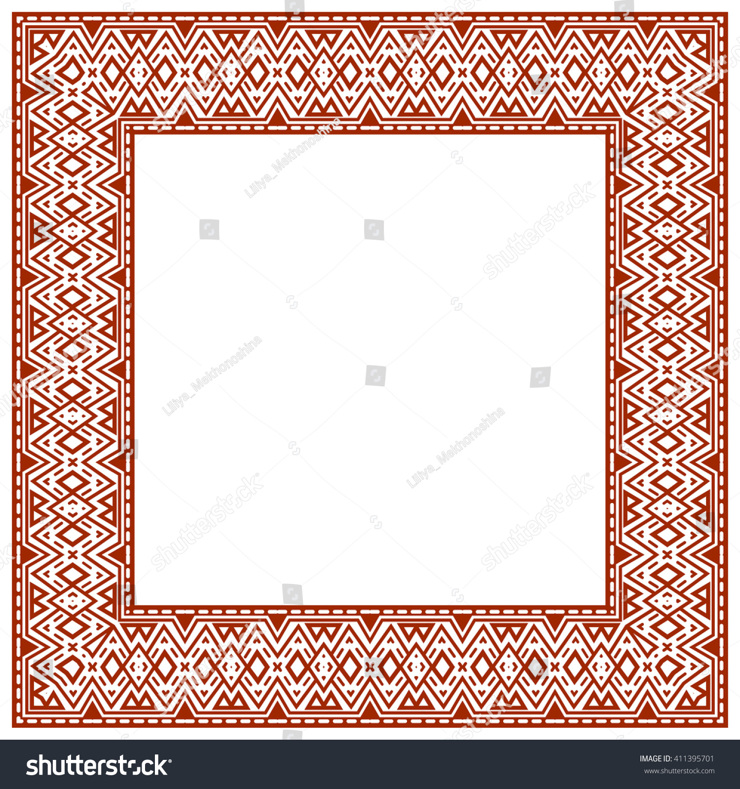 Frame Ethnic Elements Border Photo Frame: стоковая векторная графика ...