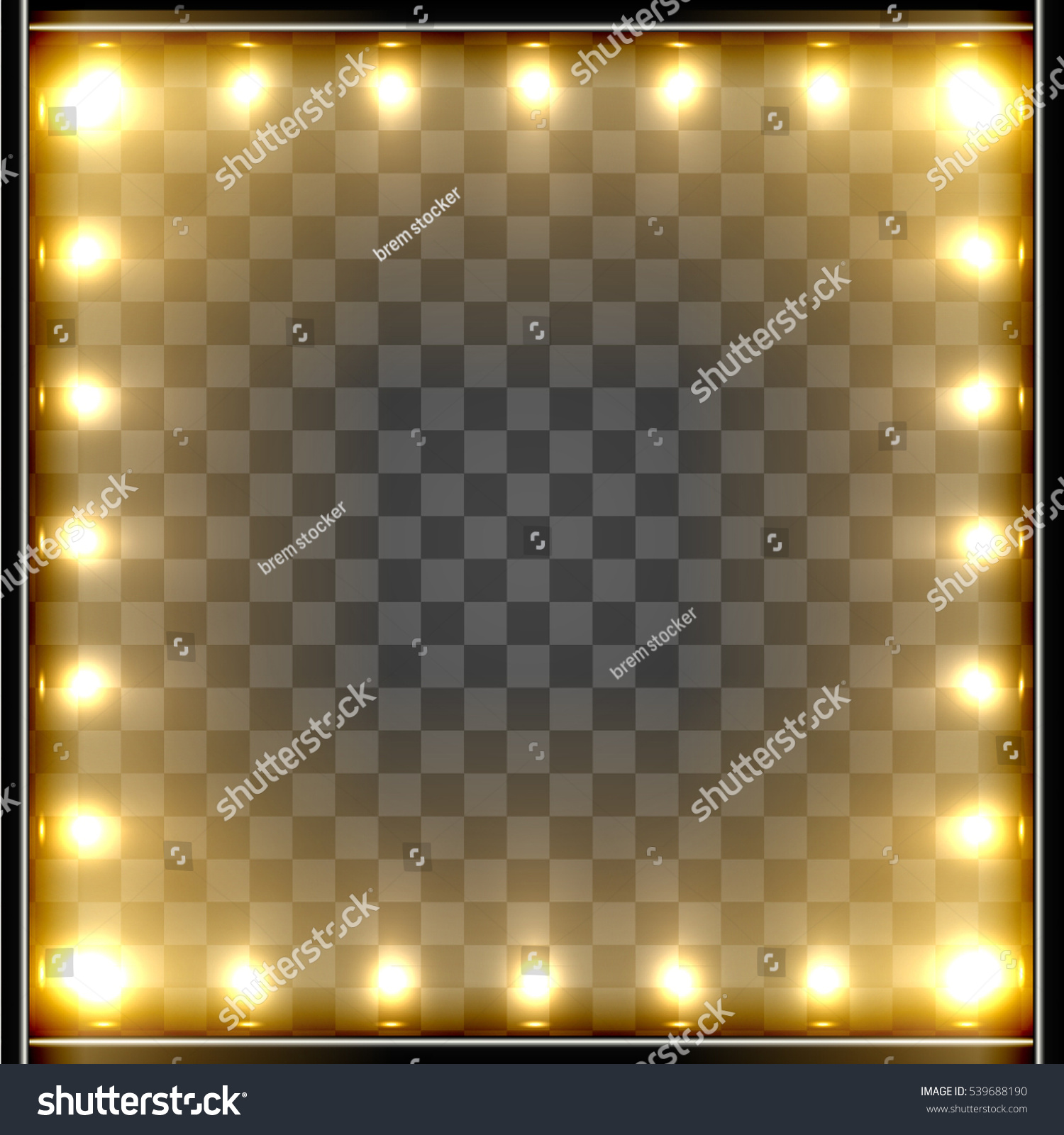 Marco con luces brillantes en un: vector de stock (libre de regalías ...