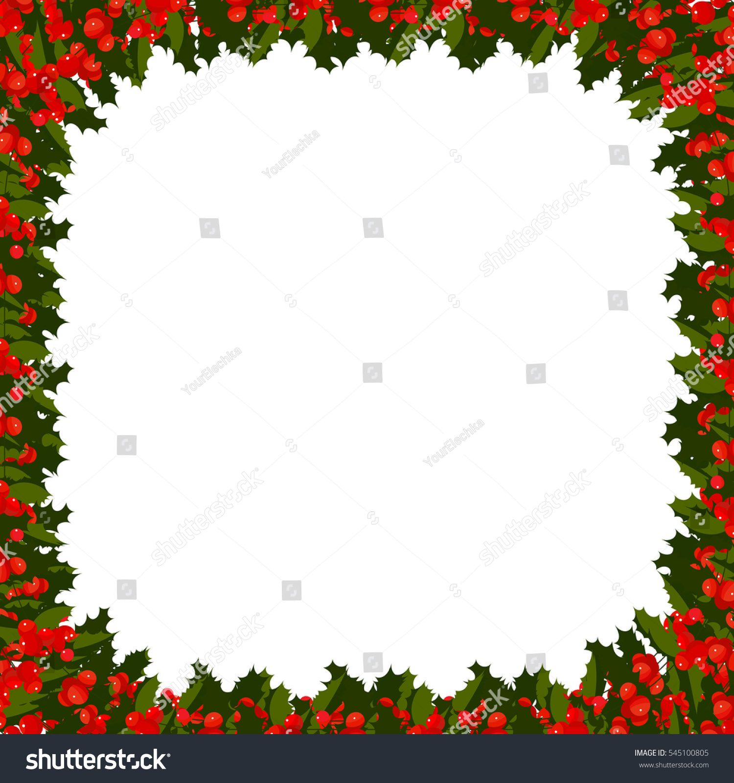 Frame Holly Leaf Vector Illustration Stock Vector (Royalty Free ...