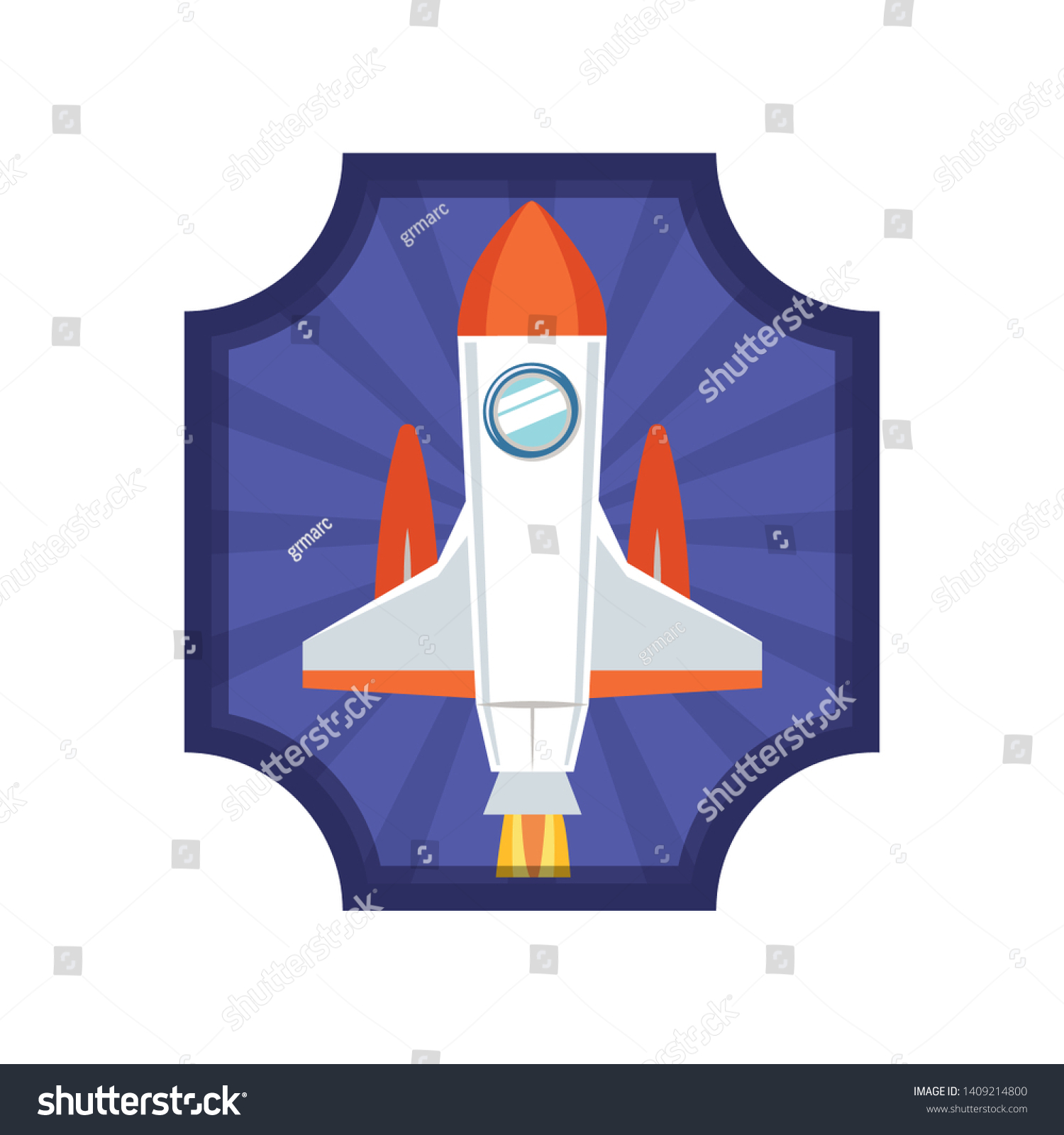 Frame Rocket Taking Off Icon Stock Vector (Royalty Free) 1409214800