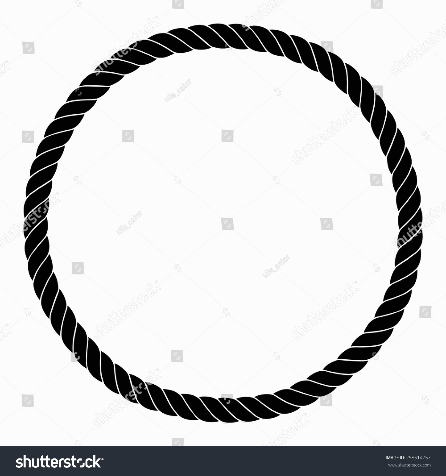 Frame With Rope. Vector. Black Illustration. - 258514757 : Shutterstock
