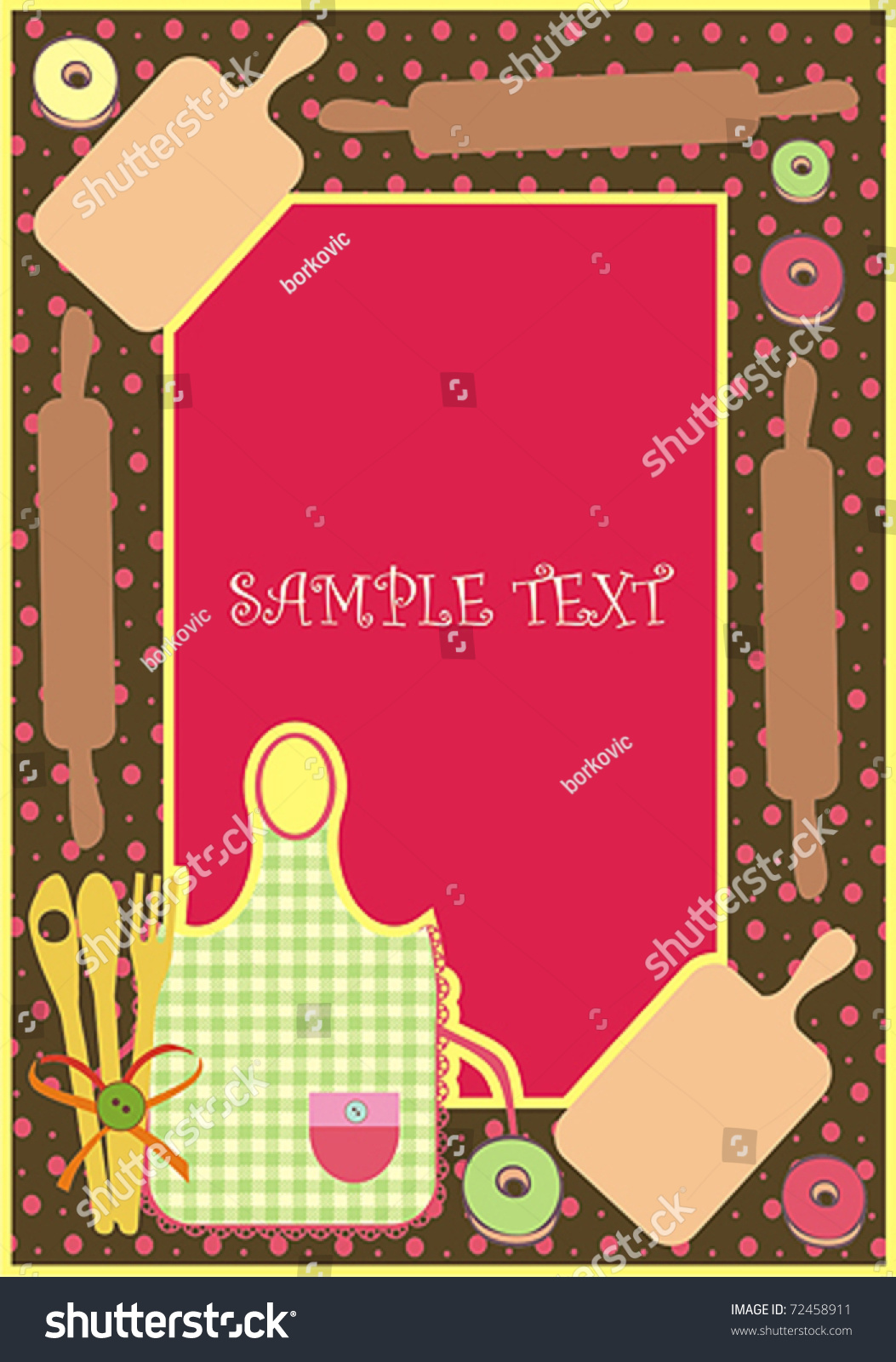 Frame With Utensils For Cooking Stock Vector Illustration 72458911 ...