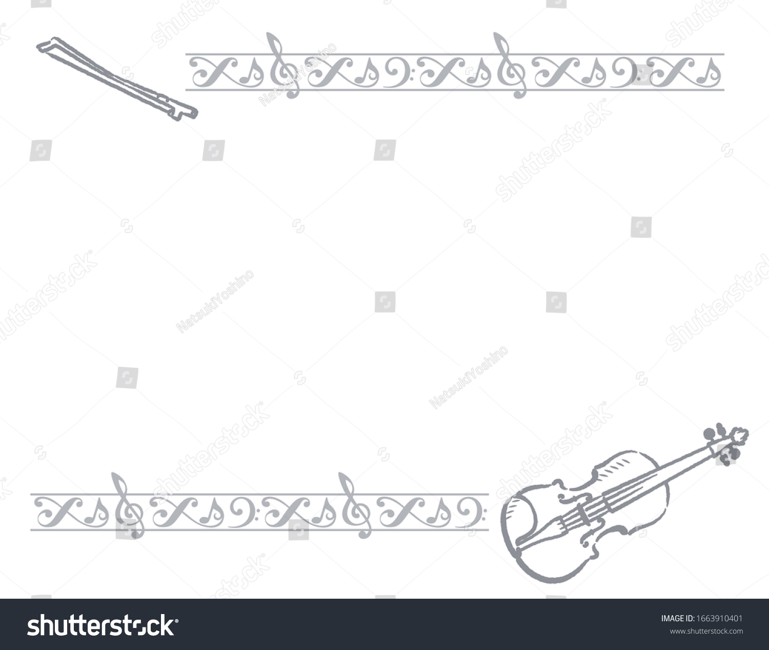 Frame Violin Decorative Border Vector Illustration Stock Vector ...