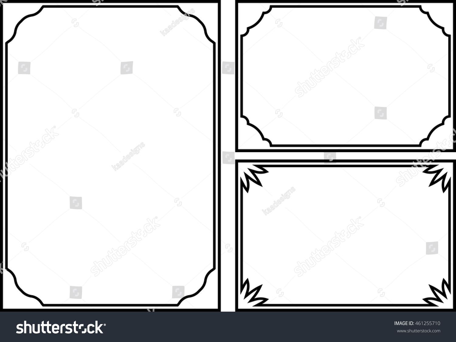 Vektor Stok Frames Borders Beautiful Vector Vintage Isolated (Tanpa ...