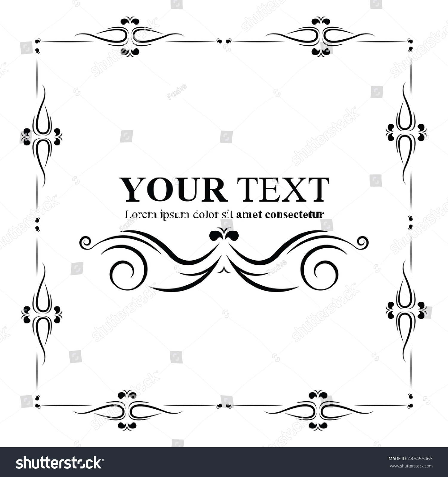 Frames Classic Card Design Black Color Stock Vector (Royalty Free ...