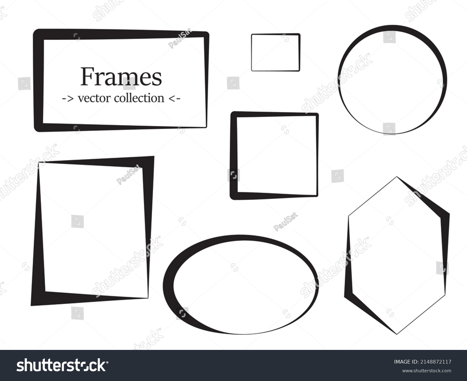 Frames Collection Set Different Size Shape: เวกเตอร์สต็อก (ปลอดค่า ...