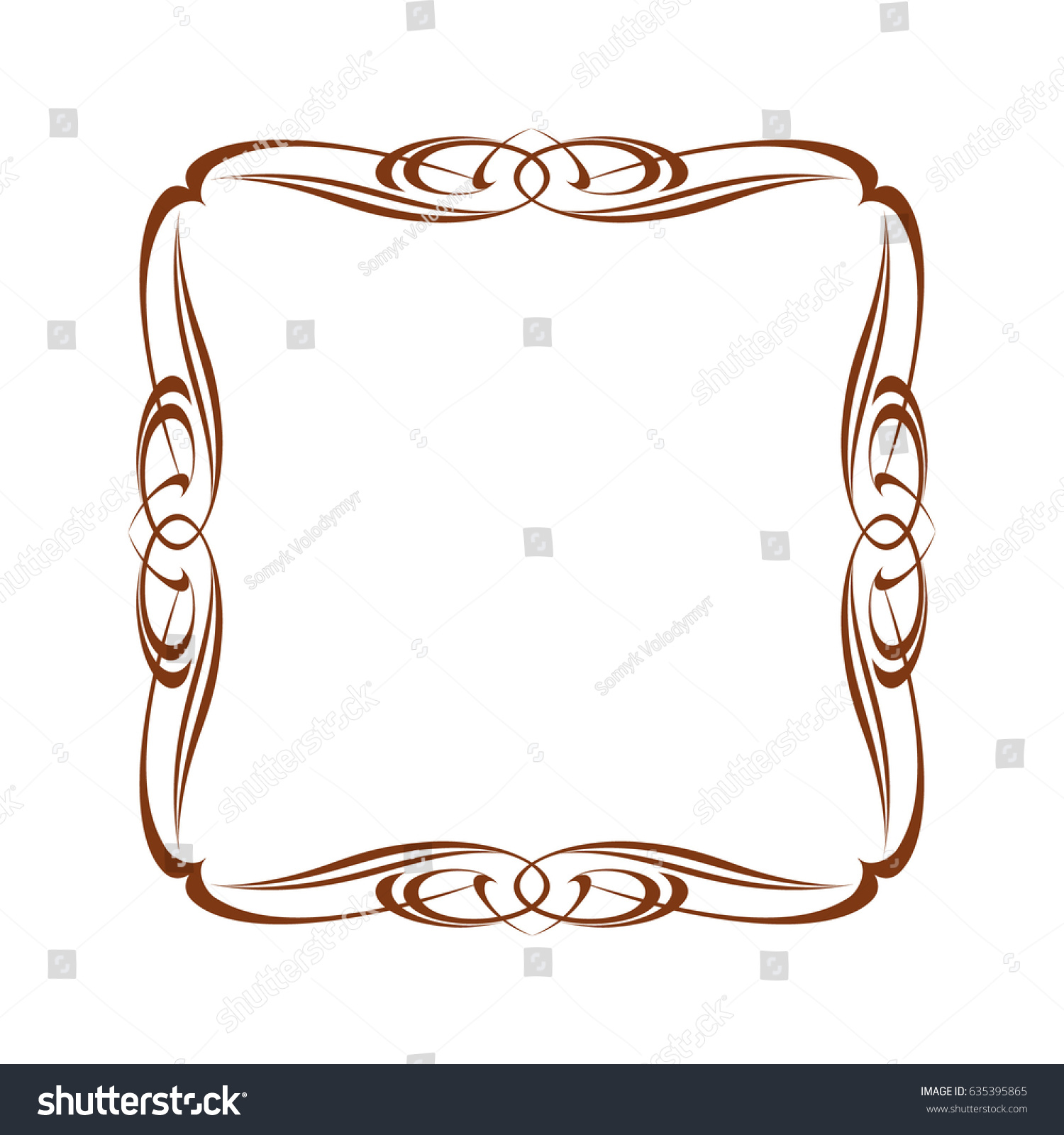 Frames Vintagebrown On Whitevector Illustration Stock Vector (Royalty ...
