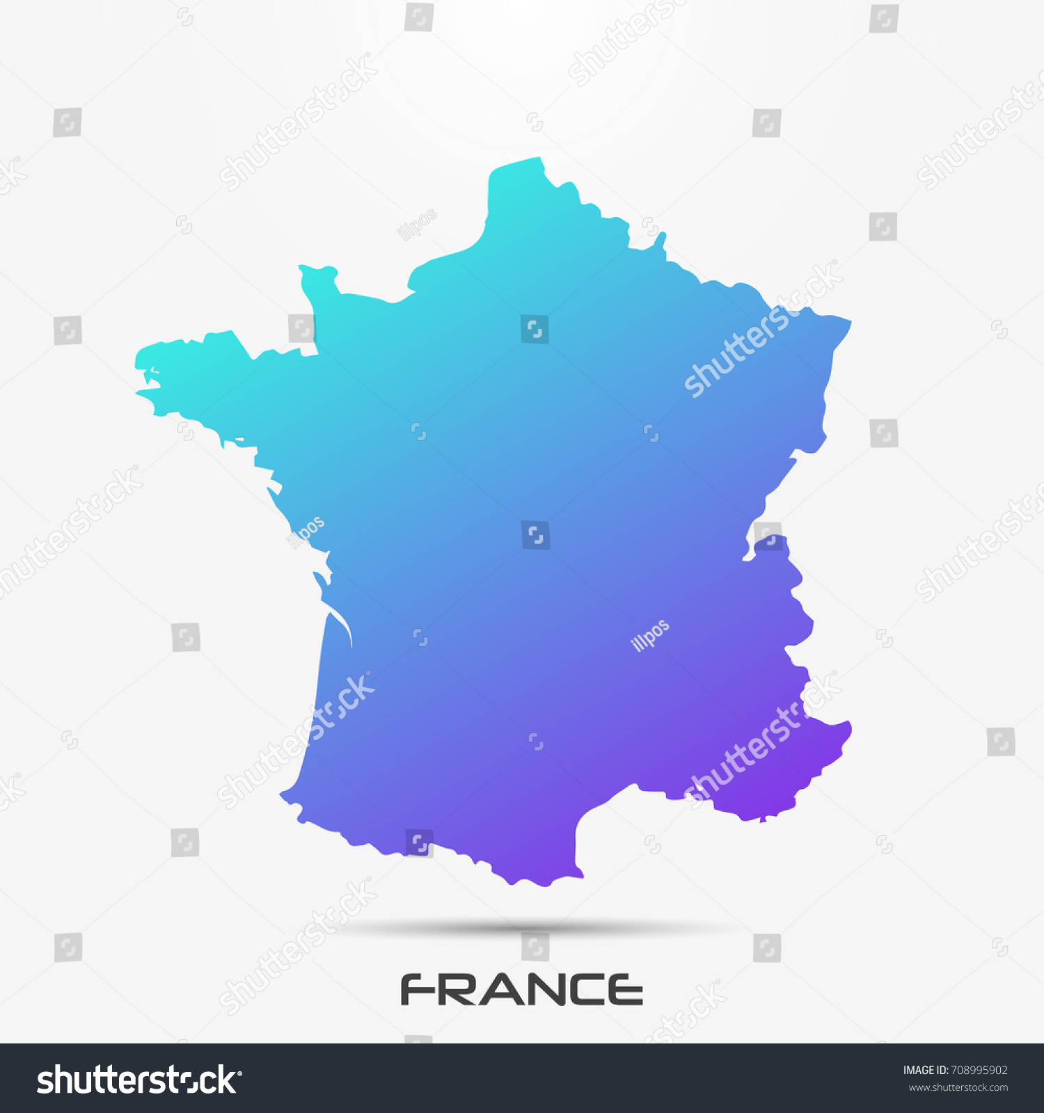 France Mapborder Purpleturquoise Gradient Vector Illustration: vector ... France Mapborder Purpleturquoise Gradient Vector Illustration: vector ...