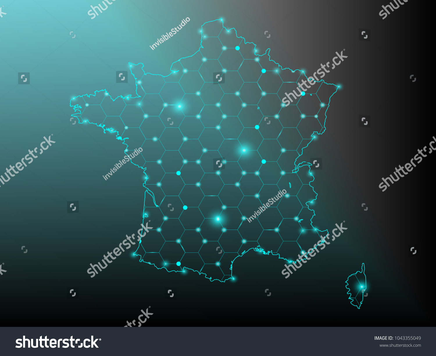 France Map Constellation Vector Stock Vector (Royalty Free) 1043355049 ...