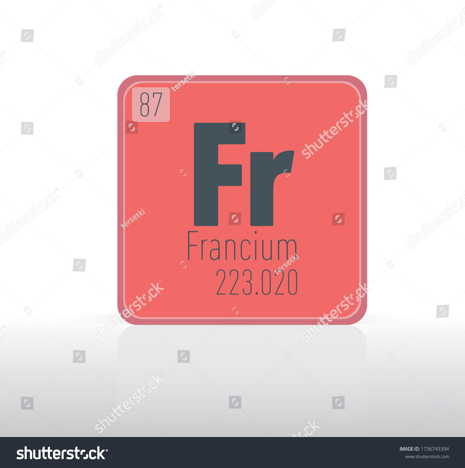 Francium Periodic Table Single Element Stock Vector (Royalty Free ...