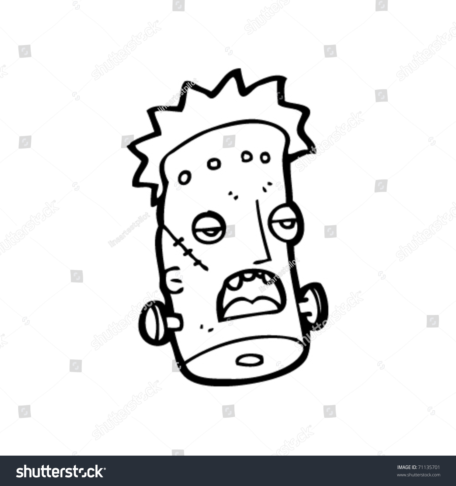 Frankenstein Head Cartoon Stock Vector (Royalty Free) 71135701