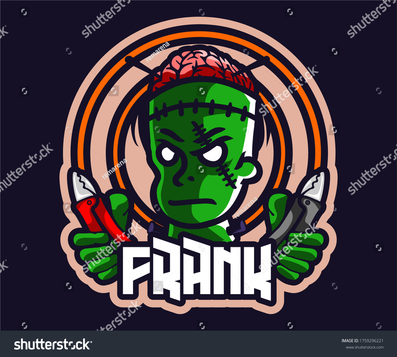 Frankenstein Logo E Sport Vector Illustration: เวกเตอร์สต็อก (ปลอดค่า ...