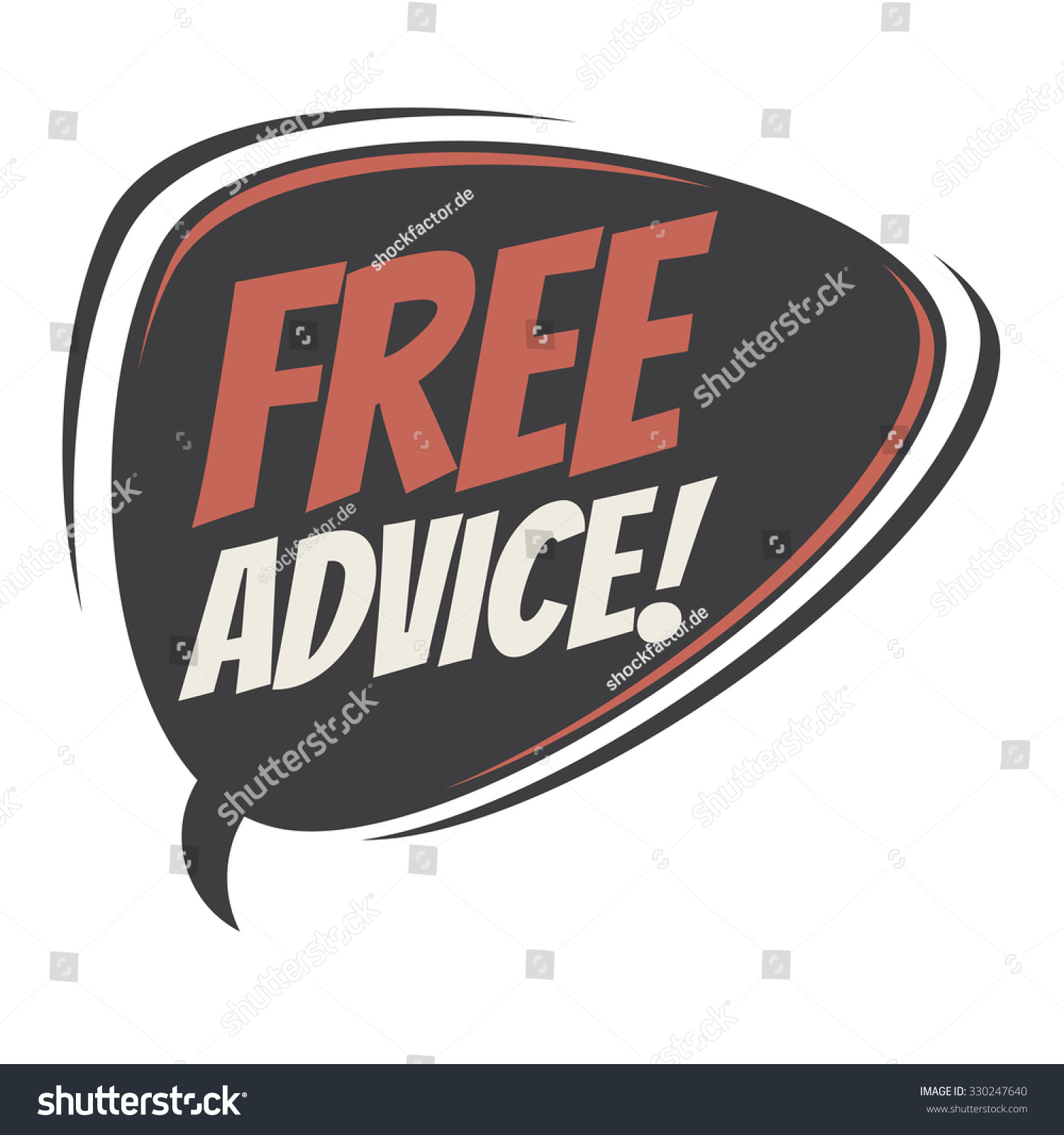 Free Advice Retro Speech Bubble Stock Vector Illustration 330247640 ...