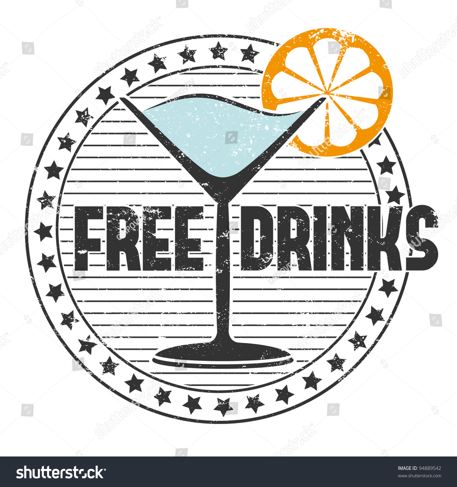 Free Drinks Stamp Stock Vector (Royalty Free) 94889542