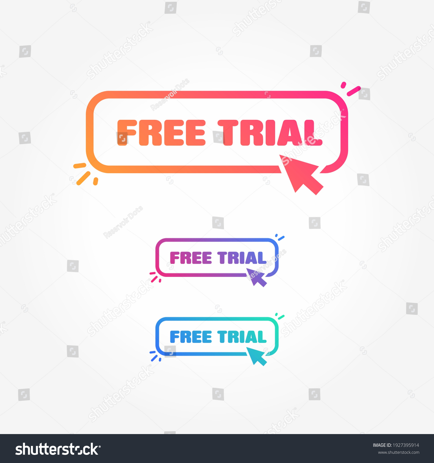Free Trial Button Cursor Label Set Stock Vector (Royalty Free ...