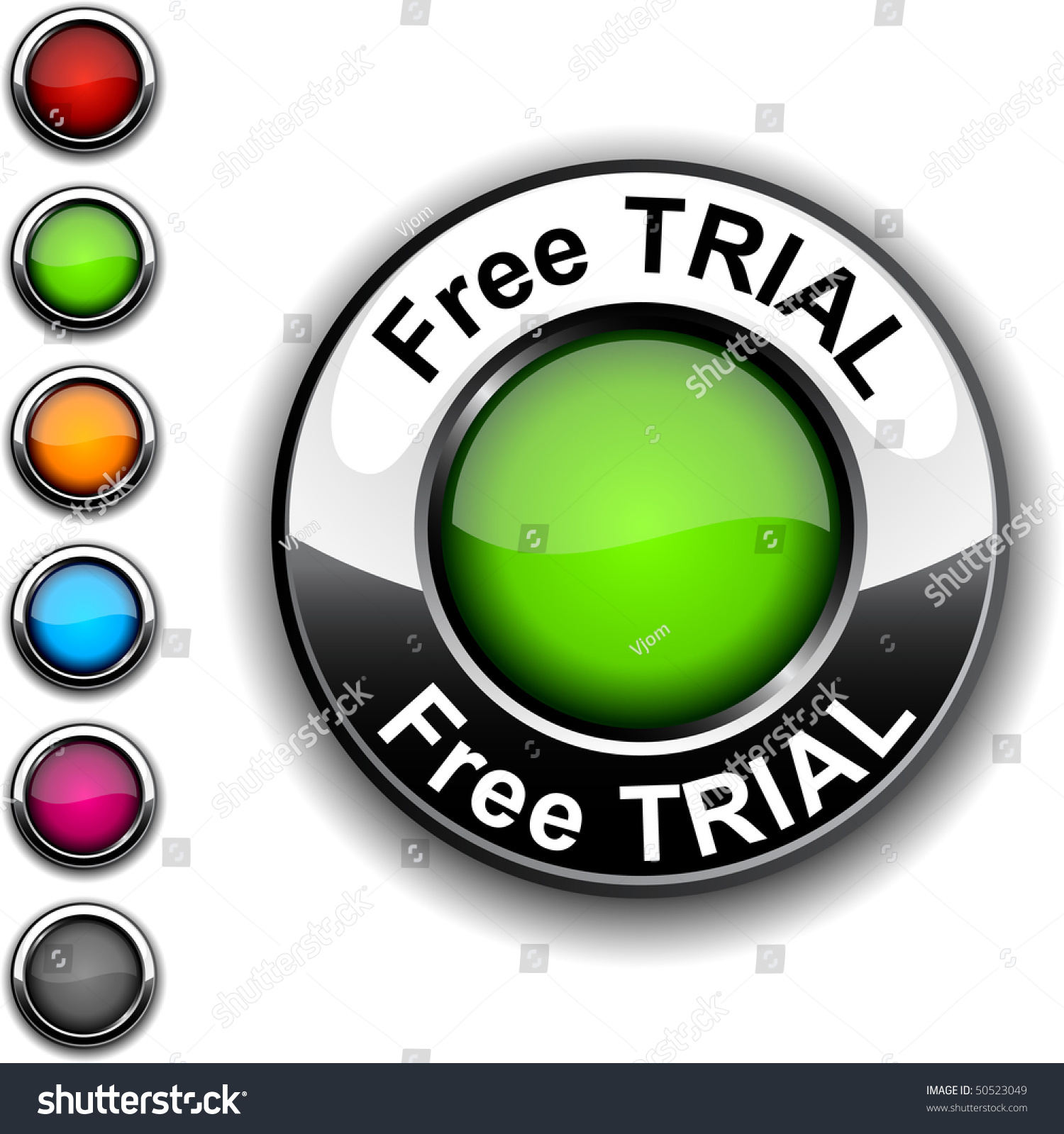 Free Trial Realistic Button Vector Stock Vector (Royalty Free) 50523049