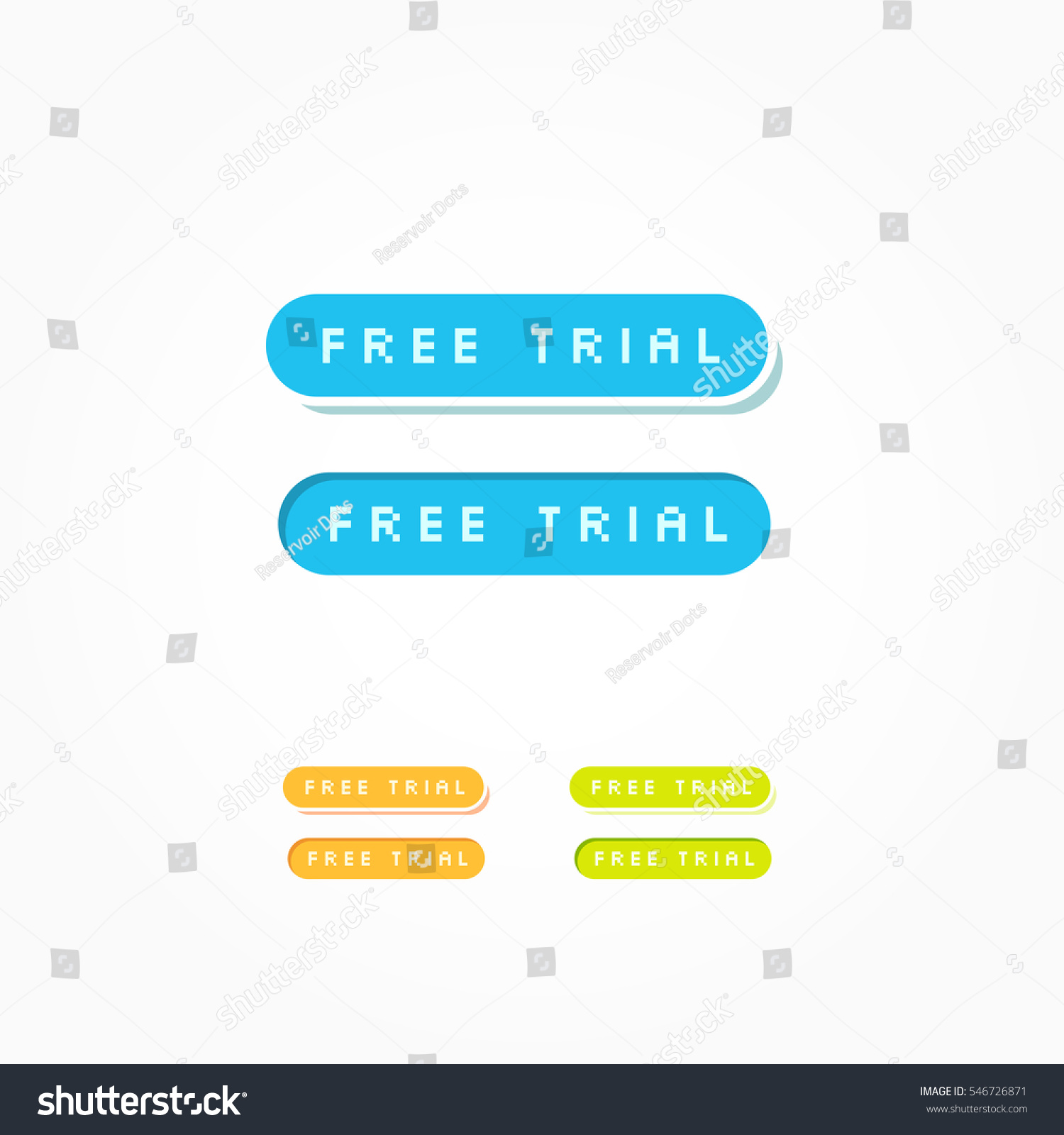 Free Trial Web Buttons Stock Vector (Royalty Free) 546726871