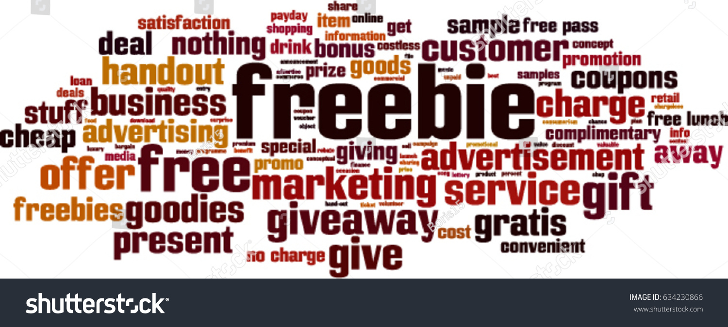 Freebie Word Cloud Concept Vector Illustration: เวกเตอร์สต็อก (ปลอดค่า ...