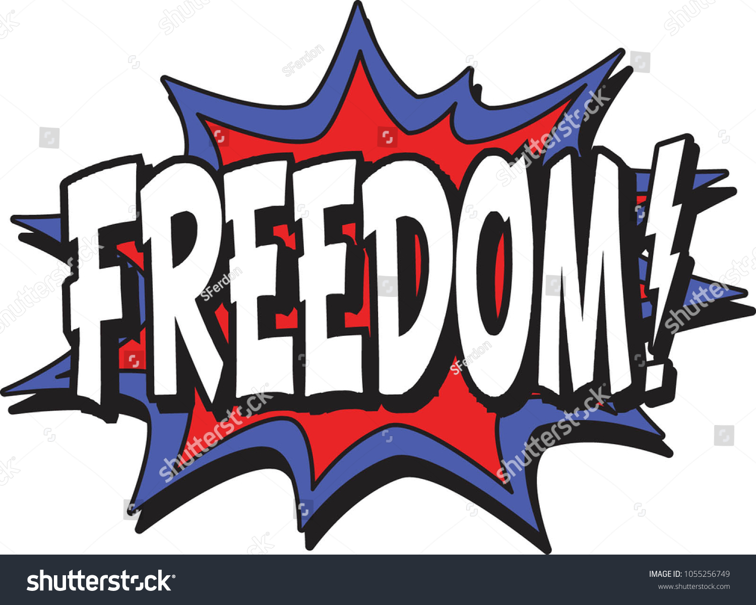 Freedom Comic Burst: vector de stock (libre de regalías) 1055256749 ...