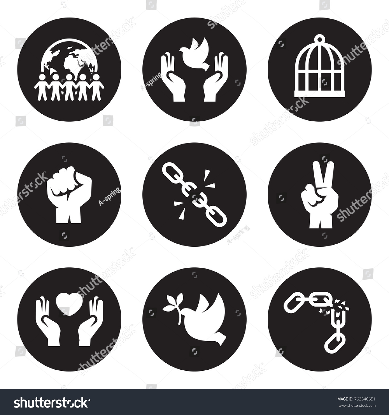 Freedom Icons Set Stock Vector (Royalty Free) 763546651 | Shutterstock
